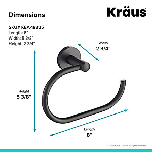 KRAUS Elie Bathroom -Towel Ring, Matte Black Finish, KEA-18825MB