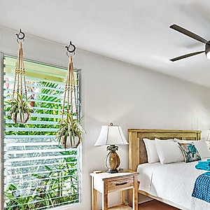 Ansxiy 10 PCS 3 inches Q-Hanger Hooks with Safety Buckle, Screw Hooks for Outdoor String Lights, Ceiling Hooks for Hanging Plants, Black