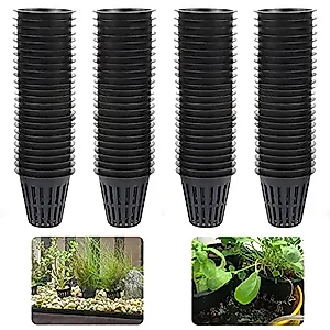 IPXEAD 100PCS 2 Inch Garden Slotted Mesh Net Cups, Round Heavy Duty Net Cups Pots for, Hydroponics Slotted Mesh…