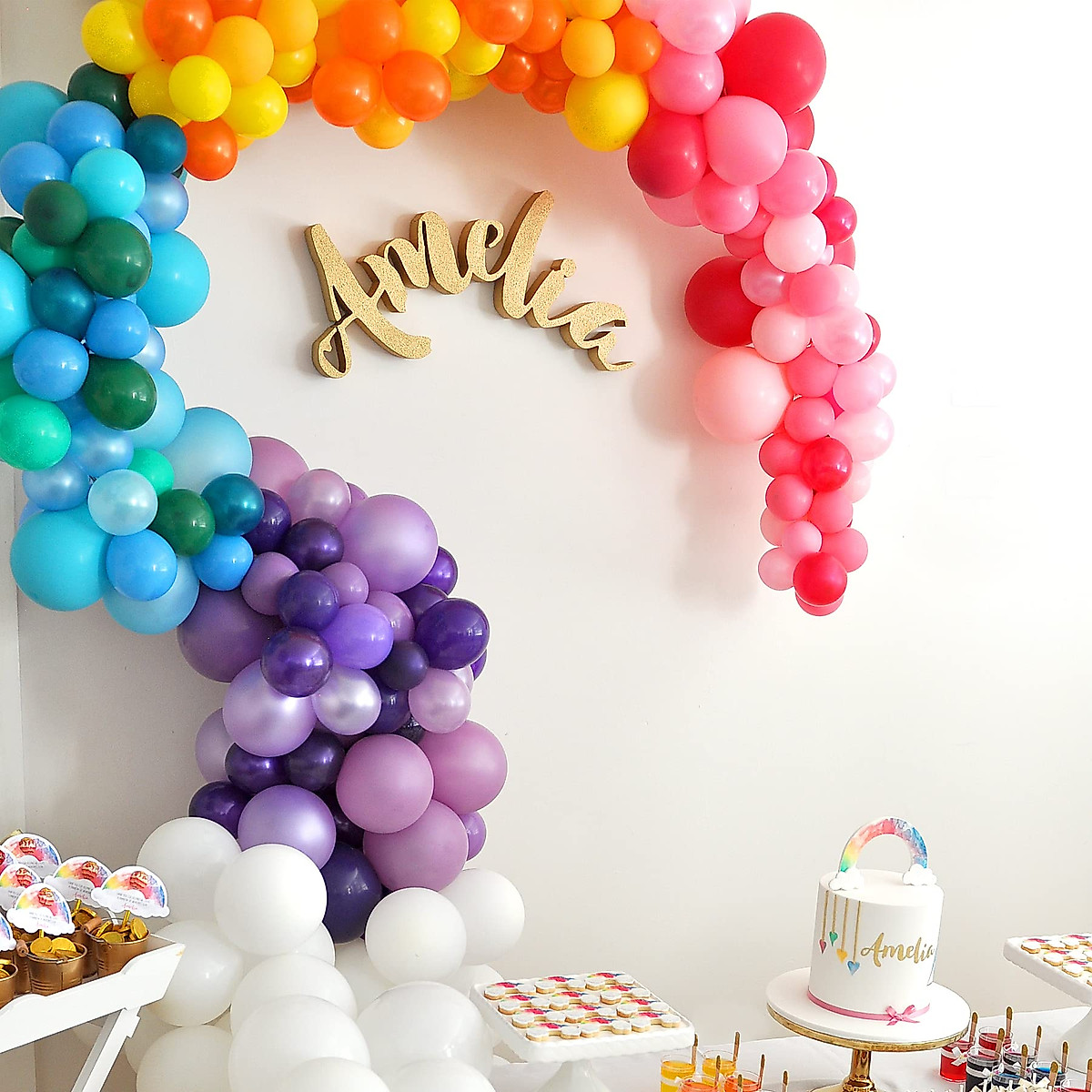 100PCS Vibrant Rainbow Balloons for Any Party & Event