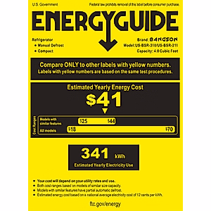 BANGSON 4.0 Cu.Ft Small Refrigerator with Freezer, Small Fridge with Bottom Freezer, for Apartment, Bedroom, Dorm, and Office, Double Door, Black