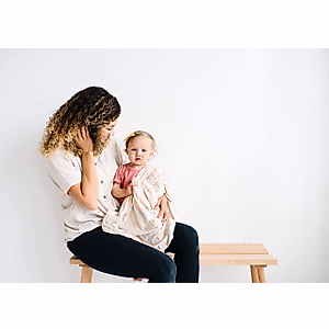 Large Premium Knit Baby Swaddle Receiving Blanket "Rainee" by Copper Pearl