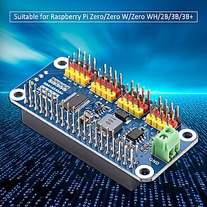 Raspberry Pi Expansion Board,Jadpes Steering Actuator Driver Board 16-Channel 2-Bit Resolution Raspberry Pi PWM Servo Motor IIC Interface Module for Robot