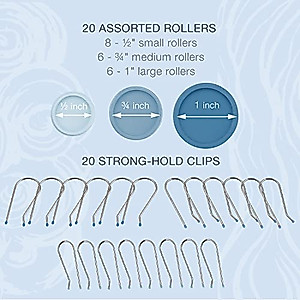 Conair Compact Multi-Size Hot Rollers, Blue