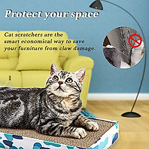 PEEKAB Cat Scratcher Cardboard Reversible Cat cat Scratch Pad Kitty Corrugated Scratching Bed Catnip Included (3 Pack)