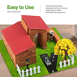 10Pcs Fairy Artificial Grass Miniature, Artificial Garden Grass Diorama Supplies, 6 x 6 Inches Miniature Artificial Craft Grass Plastic Grass Mat Crafts Dollhouse DIY Grass Garden Miniatures