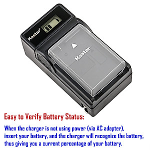 Kastar EN-EL19 LCD AC Battery Charger Compatible with Nikon EN-EL19, Sony NP-BJ1 Battery, Nikon MH-66 Sony NP-BJ1 Charger, Nikon Coolpix S6900, Coolpix S7000, Sony DSC-RX0 Cameras