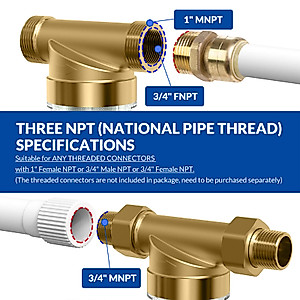SimPure DC5S 40 Micron Spin Down Sediment Filter, Reusable Whole House Sediment Water Filter Softener with Siliphos Helps Prevent Scale and Corrosion, 1" MNPT + 3/4" FNPT + 3/4"MNPT, BPA Free