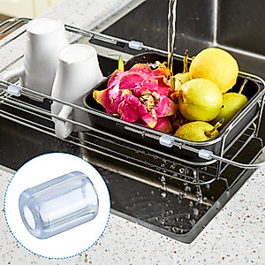 PATIKIL Kitchen Sink Rack Feet, 30 Pack 5mm ID x 10mm OD Plastic Sink Replacement Feet Wire Bumpers Protector for Protective Sink Grid, Clear