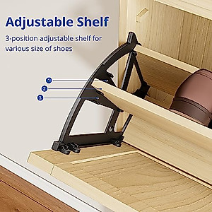 Cozy Castle Rattan Narrow Shoe Cabinet with 3 FILP Drawers, Freestanding Shoe Storage Organizer, Modern Shoe Organizer Cabinet for Entryway, Oak