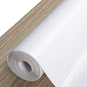 SinhRinh Drawer and Shelf Liner, 17.5IN x 10FT Non Slip Non Adhesive Cabinet Liner for Kitchen and Desk - White Ribbed