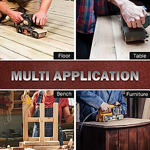 LIZMOF 3×18 Inch Belt Sander Sanding Belt, Aluminum Oxide Sanding Belts for Belt Sander, Belt Sander Paper with 60, 80, 120, 150, 240, 400 Assorted Grits for Efficient& Durable Use, 18PCS