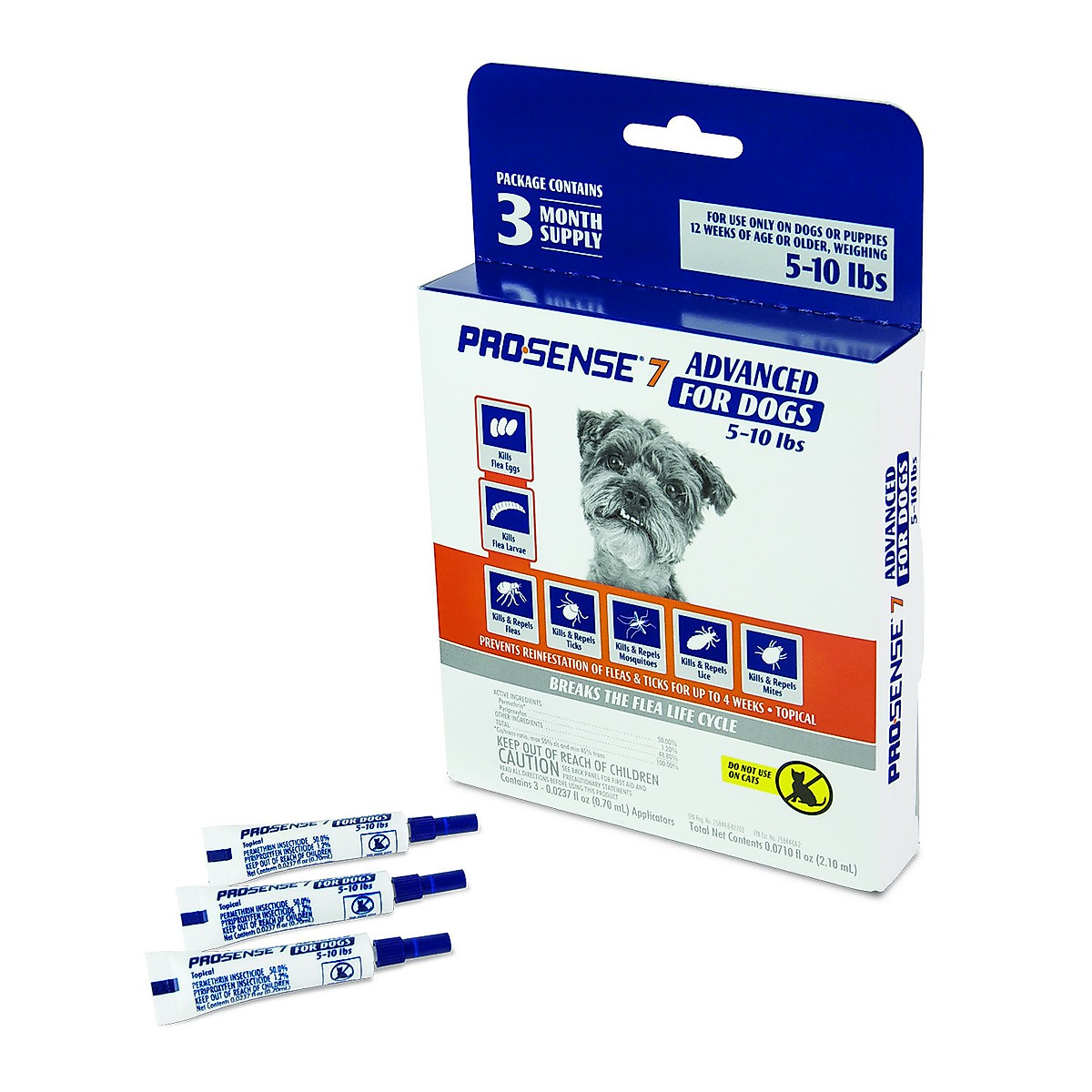 ProSense 7 Flea & Tick Prevention and Control for Dogs 5-10 lb - 3 Month Supply