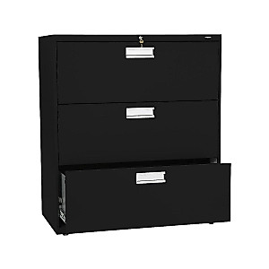 HON 600 Series Three-Drawer Lateral File, 36w x 19-1/4d, Charcoal