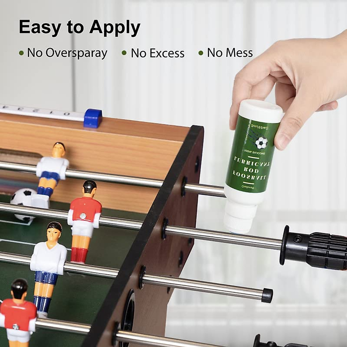 100% Pure Silicone Foosball Rod Lubricant for Sports Arcade Soccer Game Accessories, Foosball Rod Lubricant with Dauber Top Applicator, Easy-to-use Silicone Oil for Soccer Table Pole Accessories