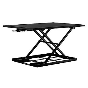 Mount-It! Standing Desk Converter, Height Adjustable Sit Stand Desk, 32x22 Inch Preassembled Stand Up Desk Converter, Ultra Low Profile Design, Black