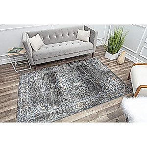 Rugs America Preston PS35A Shadow Bay Blossom Transitional Vintage Area Rug, 8'0"X10'0"