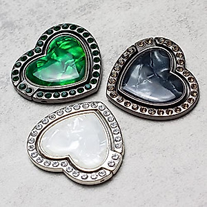 [2 Packs] Heart-Shaped Gemstones Glitter Bling Bling Phone Ring Holder, Sparkle Phone Ring Grip Artificial Diamond Stand,Rhinestone Cell Finger Ring for Phones,Pad