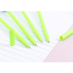 Chris.W 12Pcs Refillable Gel Ink Rollerball Pens from, Green Avocado, 0.5mm Extra Fine Point, Black Ink (Mixed)