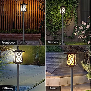 JAYNLT Outdoor Lamp Post Lights Dusk to Dawn,63 inch 100% Aluminum Hardwired Outdoor Street Light Anti-Rust, Waterproof lamp Pole Lights Outdoor with Toughened Frosted Glass for Yard, Garden, Patio