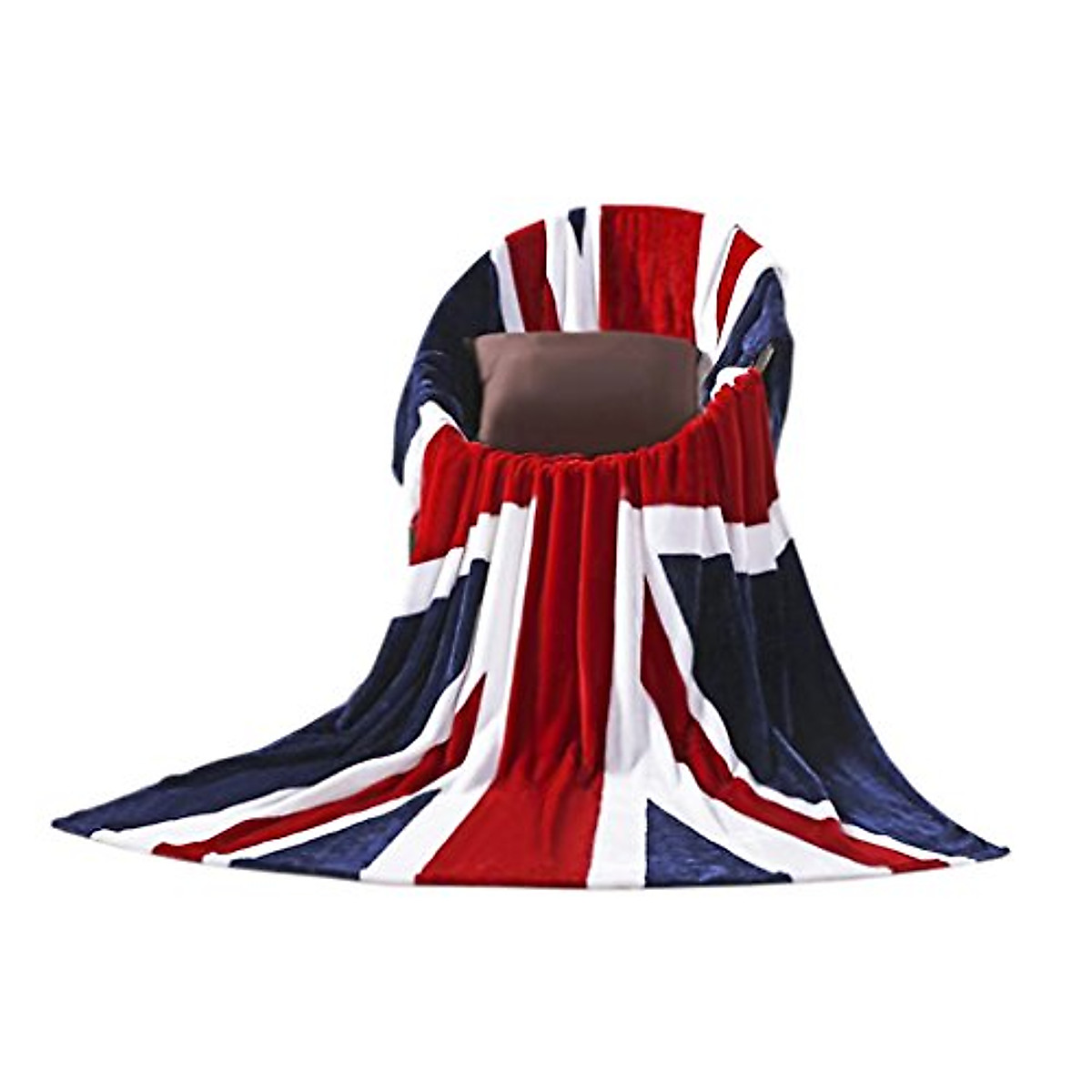 USA/Union Jack Flag Bed Blanket Luxury Fleece Blanket Great British Flag Chair Cabin Sofa Couch Blanket Warm Soft Plush Travel Blanket Bedspread Cover Beach Throw Blanket