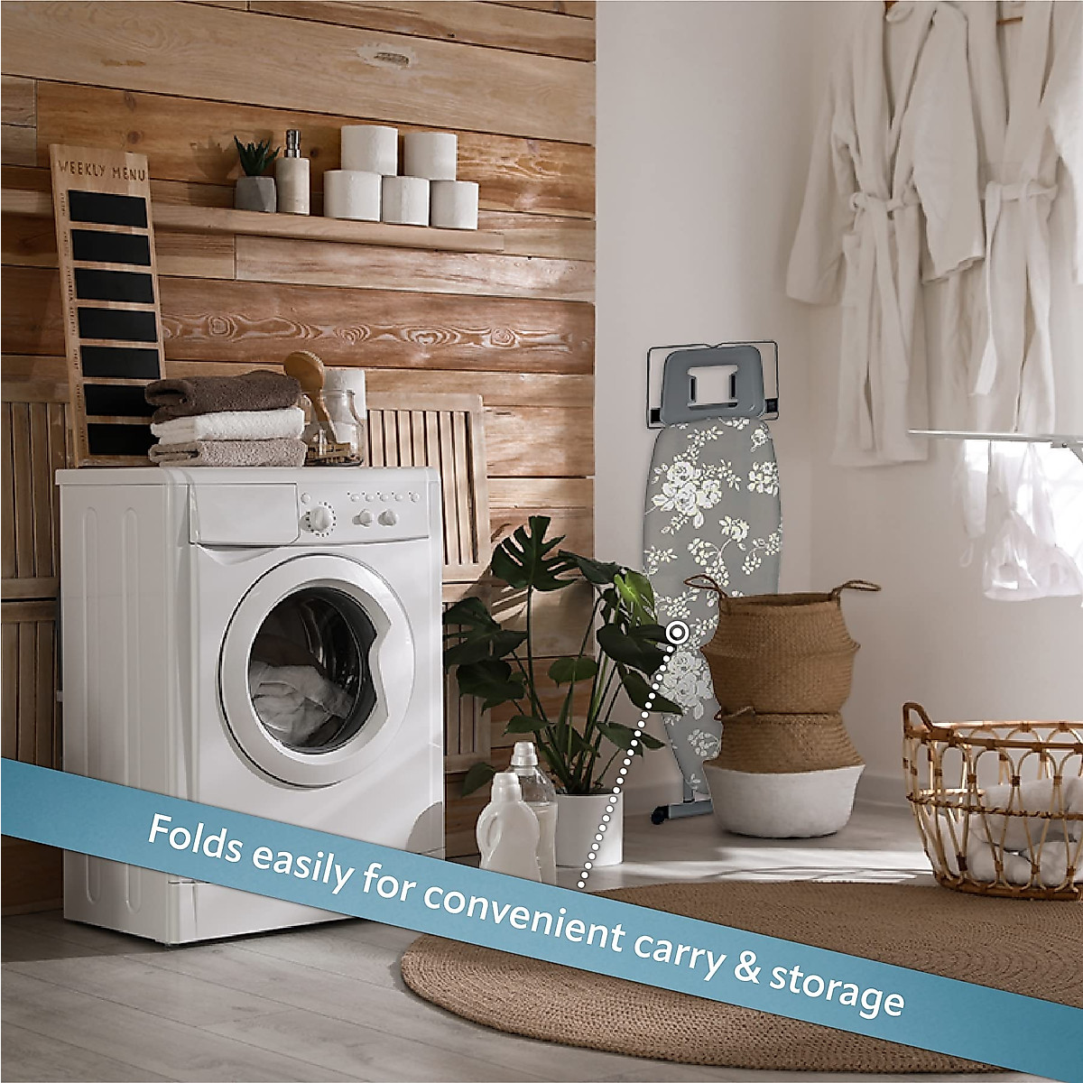 Bartnelli Pro Luxury Ironing Board - Extreme Stability | Made in Europe | Steam Iron Rest | Adjustable Height | Foldable | European Made