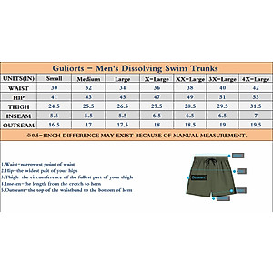 Guliorts Men's Dissolving Swim Trunks Birthday Prank Shorts Funny Gift for Brother Boyfriend Bachelor Beach Party in The Swimming Pool Army Green M