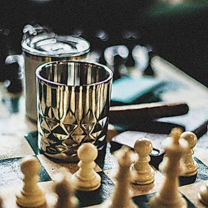 Drinco- 10oz Stainless Steel Tumbler, Vacuum Insulated Tumbler Whiskey Glass, Rocks Glass, GULT (10oz Whiskey Tumbler, Diamond)