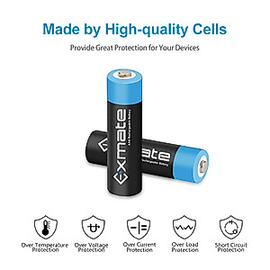 Exmate Rechargeable AAA Batteries, 1000mAh 1.2V Ni-MH High Capacity AAA Rechargeable Battery with Box (16 Count)