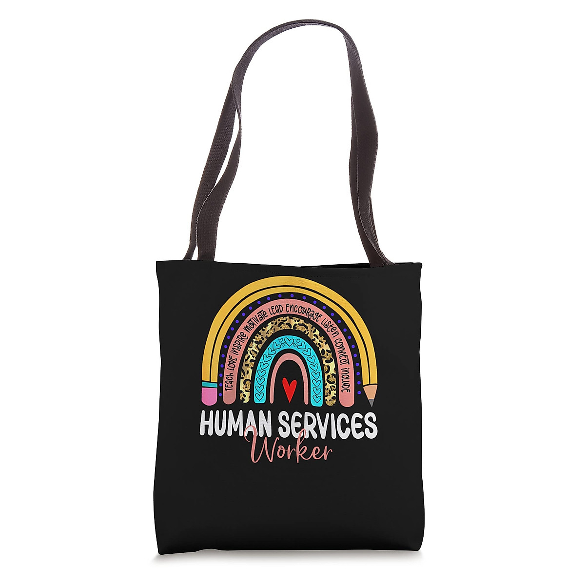 Human Services Worker Leopard Rainbow Healthcare Doctor Work Tote Bag