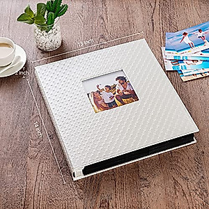 Mublalbum Leather Photo Album 4x6 600 Photos Large Capacity Picture photo Book with 600 Horizontal and Vertical Pockets for Baby Wedding Anniversary Family (White)