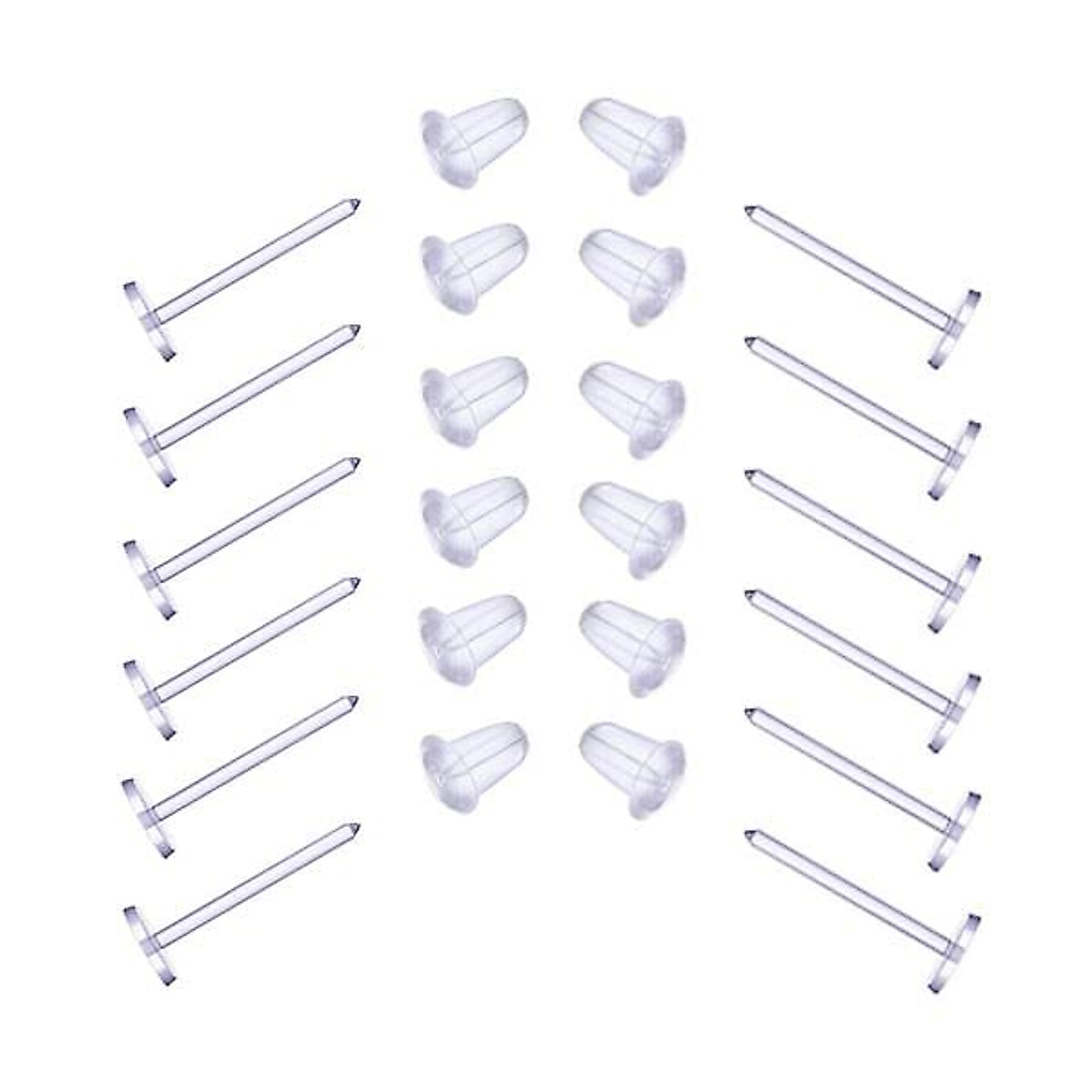 Elfstone 3mm Invisible Plastic Earrings Blank Pins Stud Tiny Head Findings DIY Supplies (200 pieces/100 Pairs)