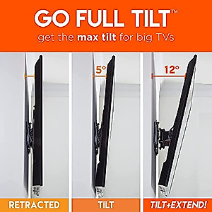 ECHOGEAR Advanced Tilt TV Wall Mount - Extends to Enable Maximum Tilt Range On Large TVs Up to 86" - Fireplace Friendly Design with Universal Bracket & Easy Install
