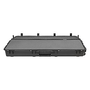 SKB iSeries 60 Inch Waterproof Utility Protective Case with Wheels, Layered Foam Interior and Stainless Steel Protector Clips, Black
