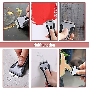 Bates- Razor Blade Scraper, Razor Scraper Set with 15 Extra Blades, Razor Scraper with Built-in Blade Storage Box, Window Scraper Tool, Glass Scraper Blades, Blade Scraper, Razor Blade Retractable