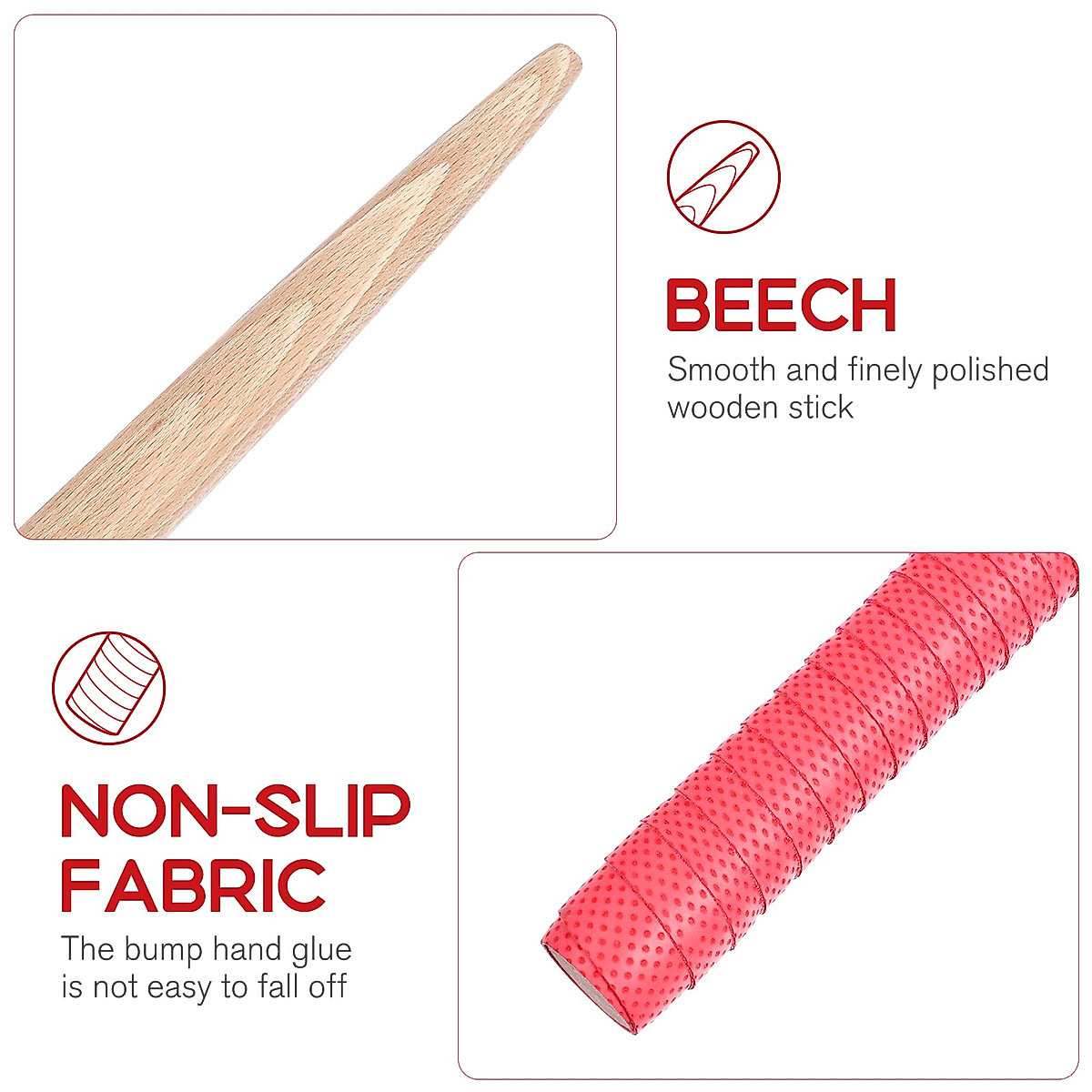 SUPVOX 1 Pair 35x2cm Drumstick Taiko Drum Drumstick Master Drum Sticks for Drum (Red)