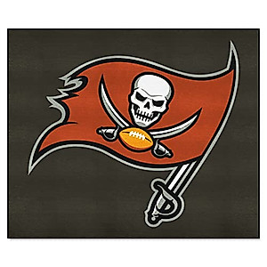 FANMATS 28821 Tampa Bay Buccaneers Tailgater Rug - 5ft. x 6ft. Sports Fan Area Rug, Home Decor Rug and Tailgating Mat - Buccaneers Primary Logo