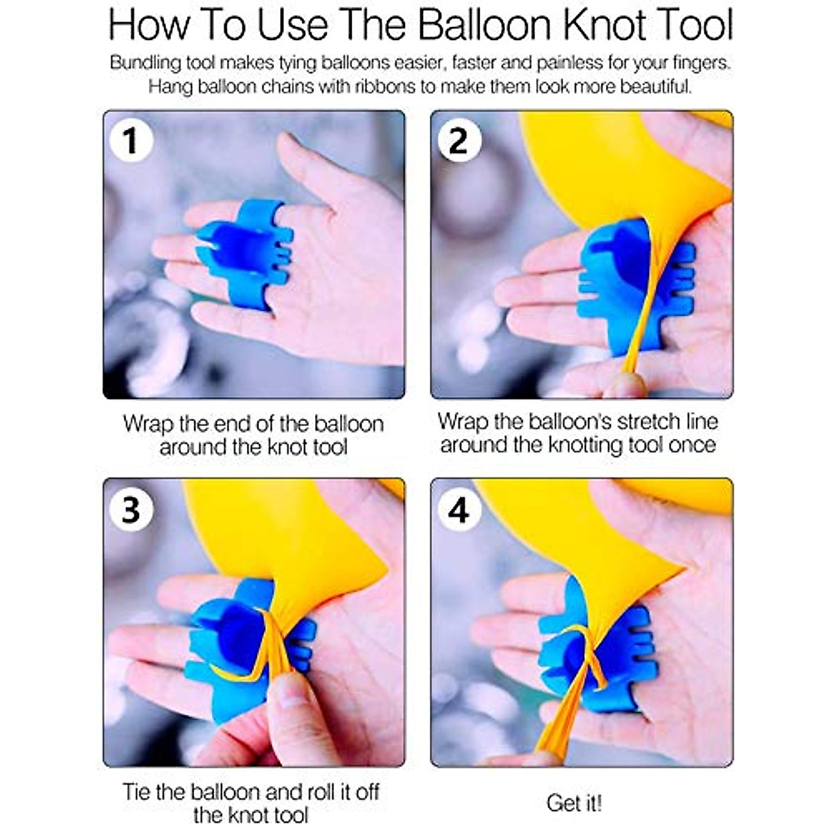 Balloon Garland Arch Kit-Blue, Red, White with Strip Tape, Blue Knotting Device, White Ribbon for Boy Party, Wedding,Birthday Party Decoration Gift