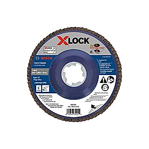 BOSCH FDX2750060 1-Piece 5 In. X-LOCK Flap Disc 60 Grit Compatible with 7/8 In. Arbor Type 27 for Applications in Metal Blending and Grinding