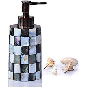 Soap Dispenser for Bathroom Kitchen, Housewares 6-Pieces Bathroom Accessory Set Bright-Colored Mosaic Shell Bathroom Accessories Set Bath Ensemble/Lotion Dispenser