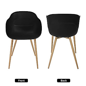 Arm Modern Chairs with Metal Legs for Living, Bedroom, Kitchen, Dining,Lounge Waiting Room, Restaurants, Cafes, Set of 2…