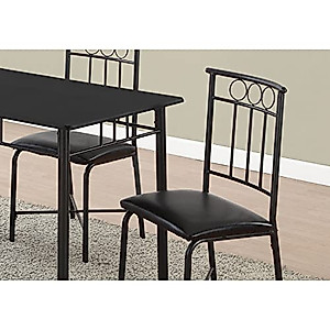 Monarch Specialties 1018 Table, 5pcs, Small, 40" Rectangular, Kitchen, Metal, Laminate, Black, Contemporary, Modern Dining Set, 40" x 28" x 30"