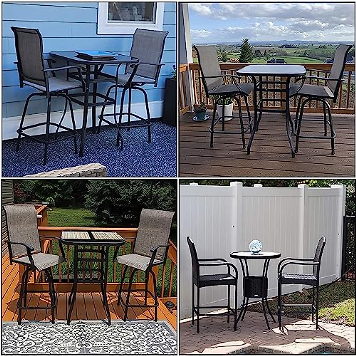 3 Piece Bar Height Outdoor Dining Set Cover Waterproof Heavy Duty Patio Bistro Table and Chairs Cover, 69" L x 32" W x 46" H