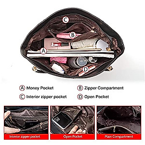 FOXER Large Leather Tote Handbags for Women, Split Cowhide Zipper Closure Ladies Top-handle Bags Womens Large Shoulder Purses and Handbags Women's Fashion Pocketbooks with Woven Handle(Rose Gold)