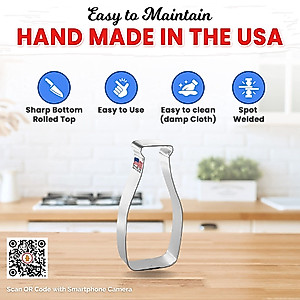 Milk Bottle Cookie Cutter 4.5 Inch – Made in the USA – Foose Cookie Cutters Tin Plated Steel – Milk Bottle Cookie Mold