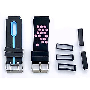 Aliotech 4pcs Rubber Leather Watch Band Strap Loops Black Silicone Replacement Resin Watch Bands Keeper Holder Retainer (Size: 20mm)