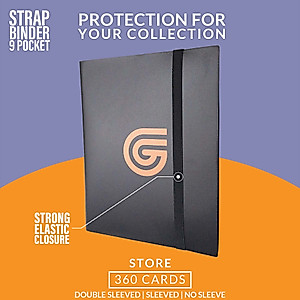 Trading Card Binder - Card Album Folder - Side Loading for TCG (9 Pocket, Black)