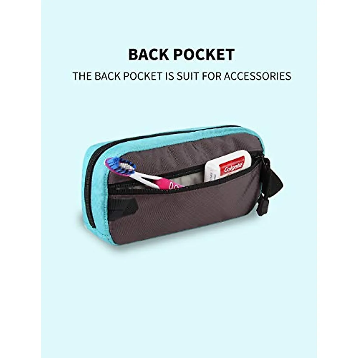 GOX Premium Toiletry Bag, Dopp Kit Case For Travel, Multifunction Cosmetics Organizer Pouch(Grey/Sky blue)