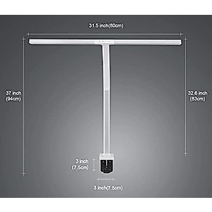 PHIVE LED Task Lamp, 20 Watt Super Bright Desk Lamp with Clamp, Dimmable Gooseneck Monitor Lamp(4 Color Modes, 5-Level Dimmer, Memory Function, Highly Adjustable Office Light/Workbench Lamp) Silver