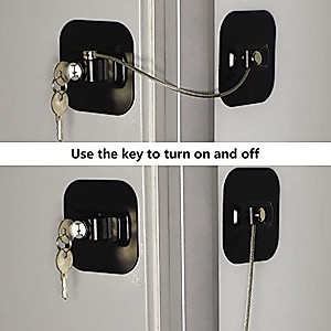 Refrigerator Door Locks, Fridge Lock with Keys, File Drawer and Child Safety Cabinet Lock with Strong Adhesive